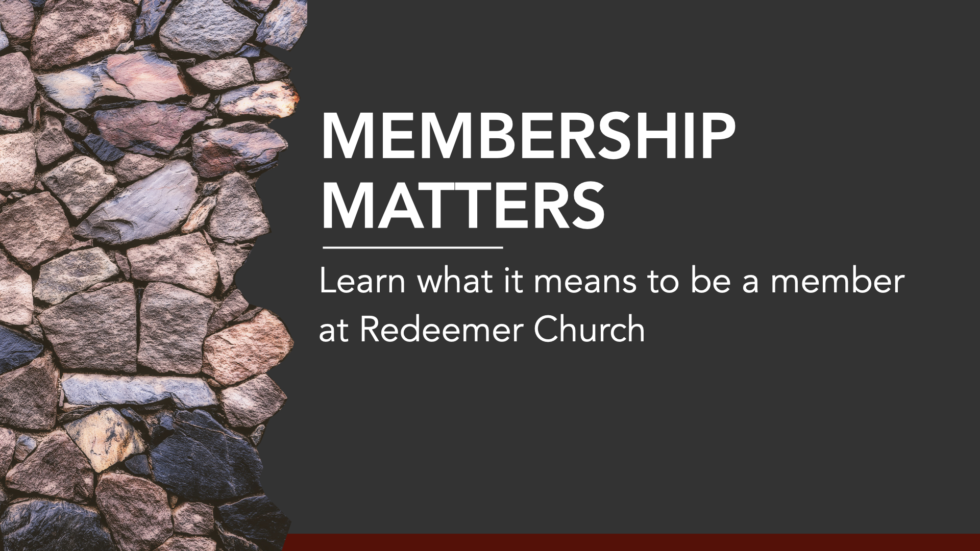 Membership Class Registration - Redeemer Church KG